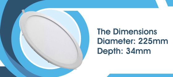 Pack of 10 Circular LED Panels, 18w, 225mm Diameter