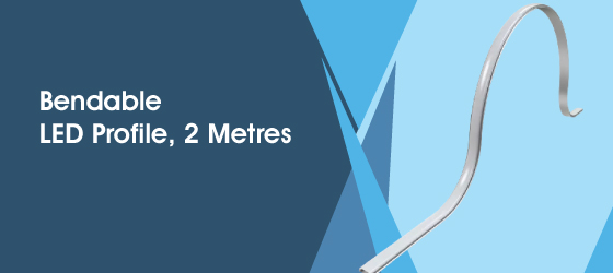 Bendable Aluminium LED Profile, Slimline Design - 1 or 2m Long