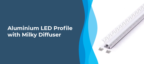 2m Silver LED Aluminium Profile, Recessed