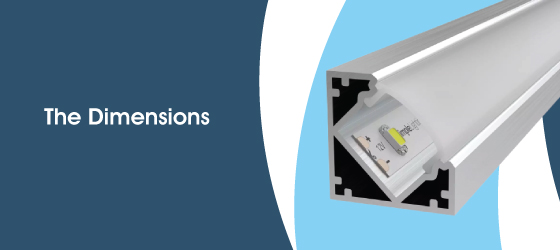 Corner Aluminium Profile For LED Strip Lights, 45 degree