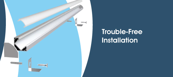 Corner Aluminium Profile For LED Strip Lights, 45 degree