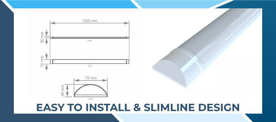 5 Foot LED Batten Fitting|1500mm, 50w | Simple Lighting