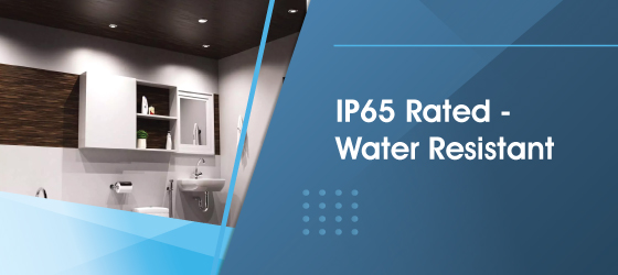 IP65 Rated, Fixed, Shower Downlight - Polished Chrome Finish