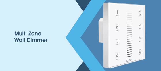 4 Zone RF/DMX Touch Panel LED Dimmer, Glass Fronted