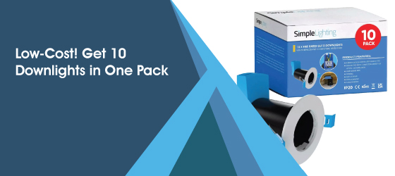 Multi-Pack of 10 Fire Rated Downlights - White Finish.