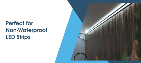 Pack of 3 Corner Aluminium LED Profiles, 2M - Angled 45 Degree