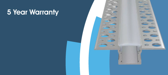 Pack of 3 Trimless Plaster In Aluminium Profiles With Diffuser & End ...