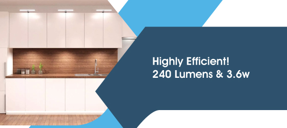 Pack of 5 T-Bar LED Over Cabinet Lights, 3.6w, 12v DC