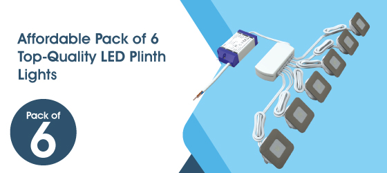 Square 6 x LED Plinth Light Kit In Natural White LED - 4000K