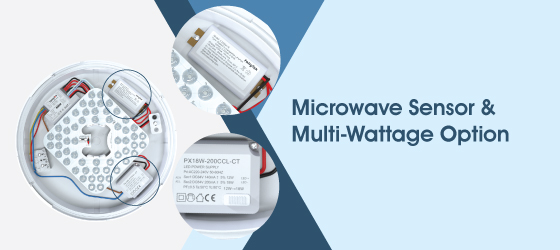 LED Polo Bulkhead, 14w With Microwave Movement Sensor