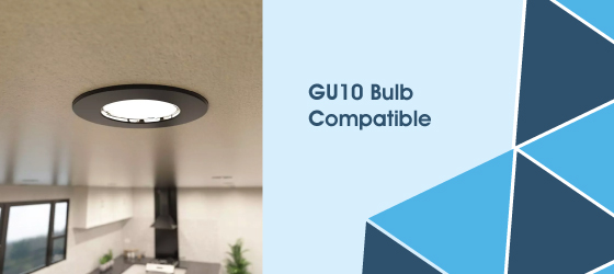 Pack of 10 Matt Black Fire Rated GU10 Downlights